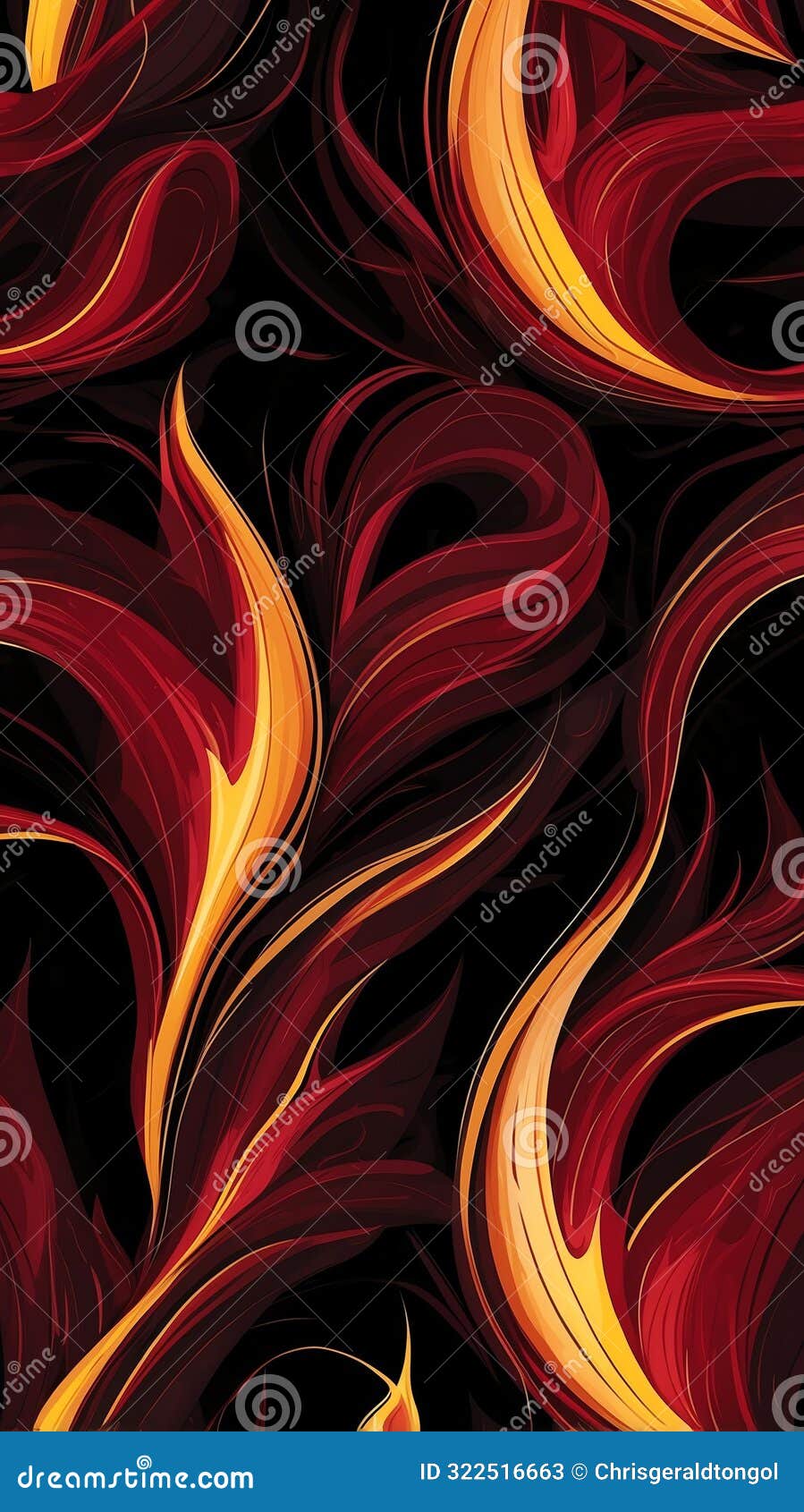 Abstract Maroon Fire Design in Black Ai Generated Stock Illustration ...