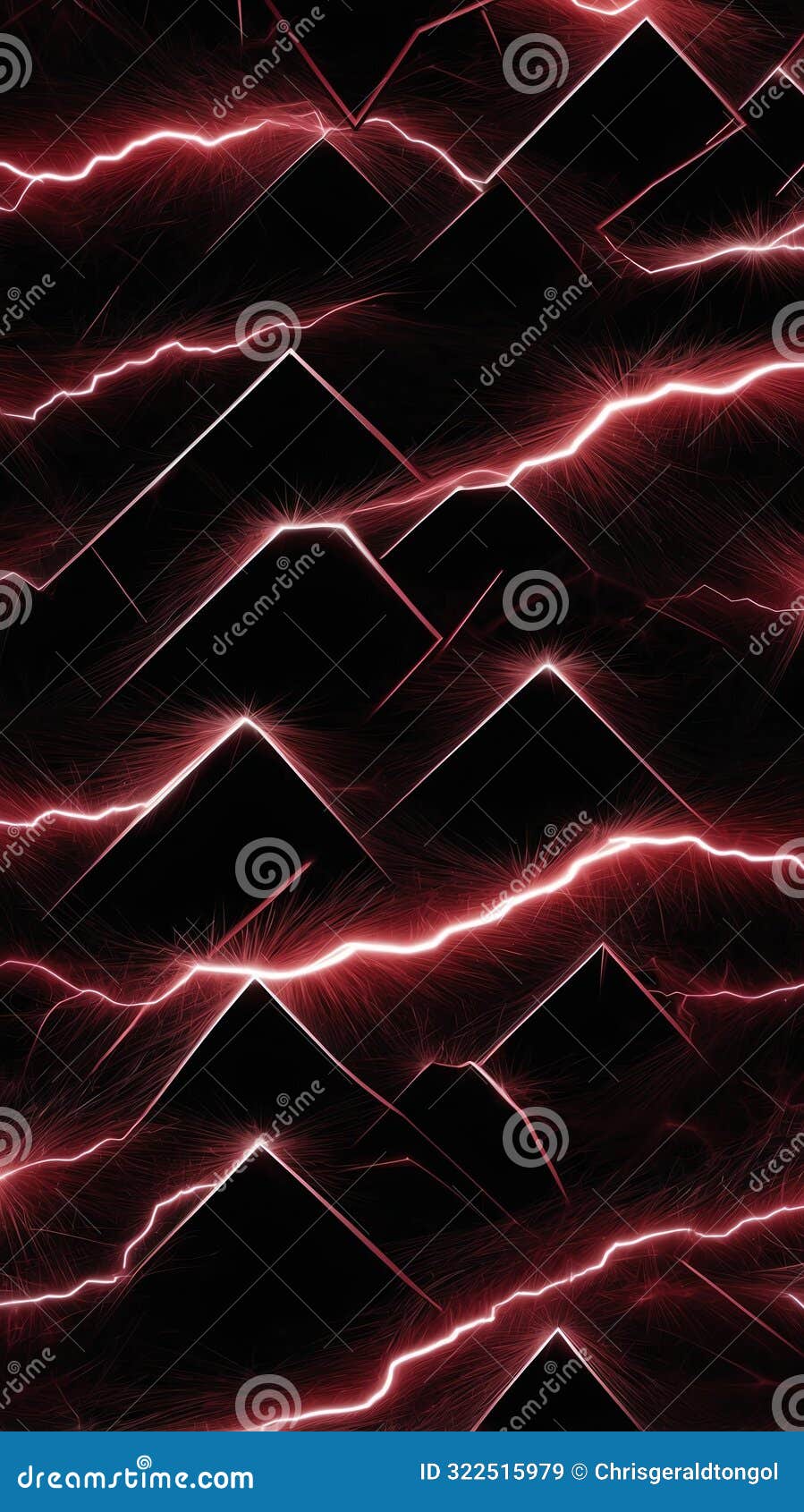 Abstract Maroon Lightning Design in Black Ai Generated Stock ...