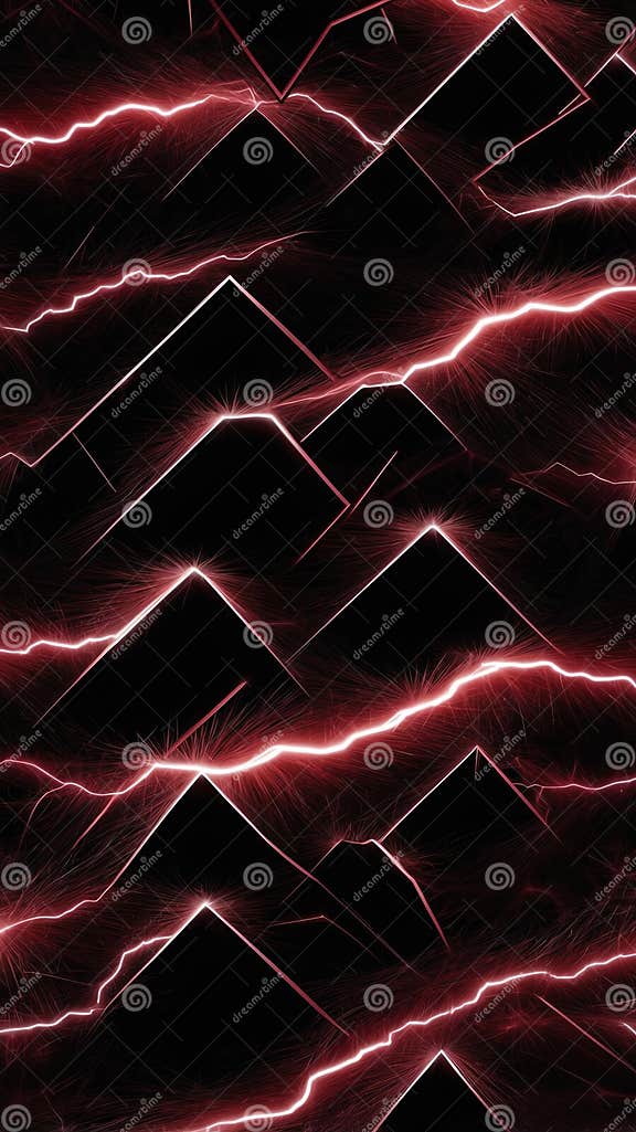 Abstract Maroon Lightning Design in Black Ai Generated Stock ...