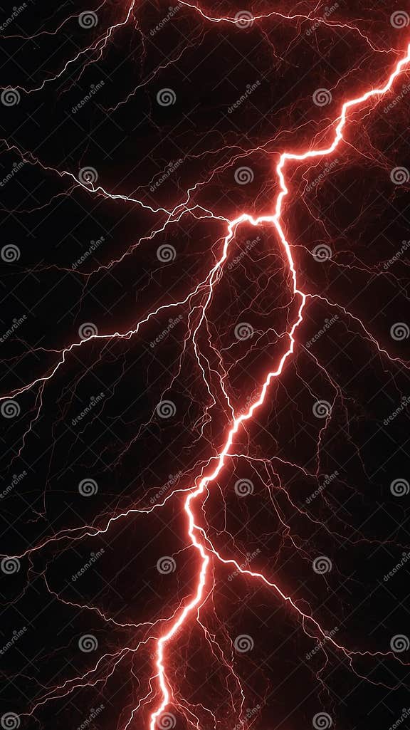 Abstract Maroon Lightning Design in Black Ai Generated Stock ...