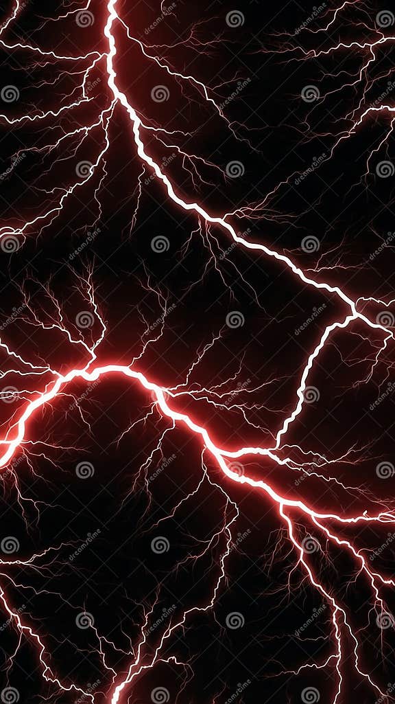 Abstract Maroon Lightning Design in Black Ai Generated Stock ...