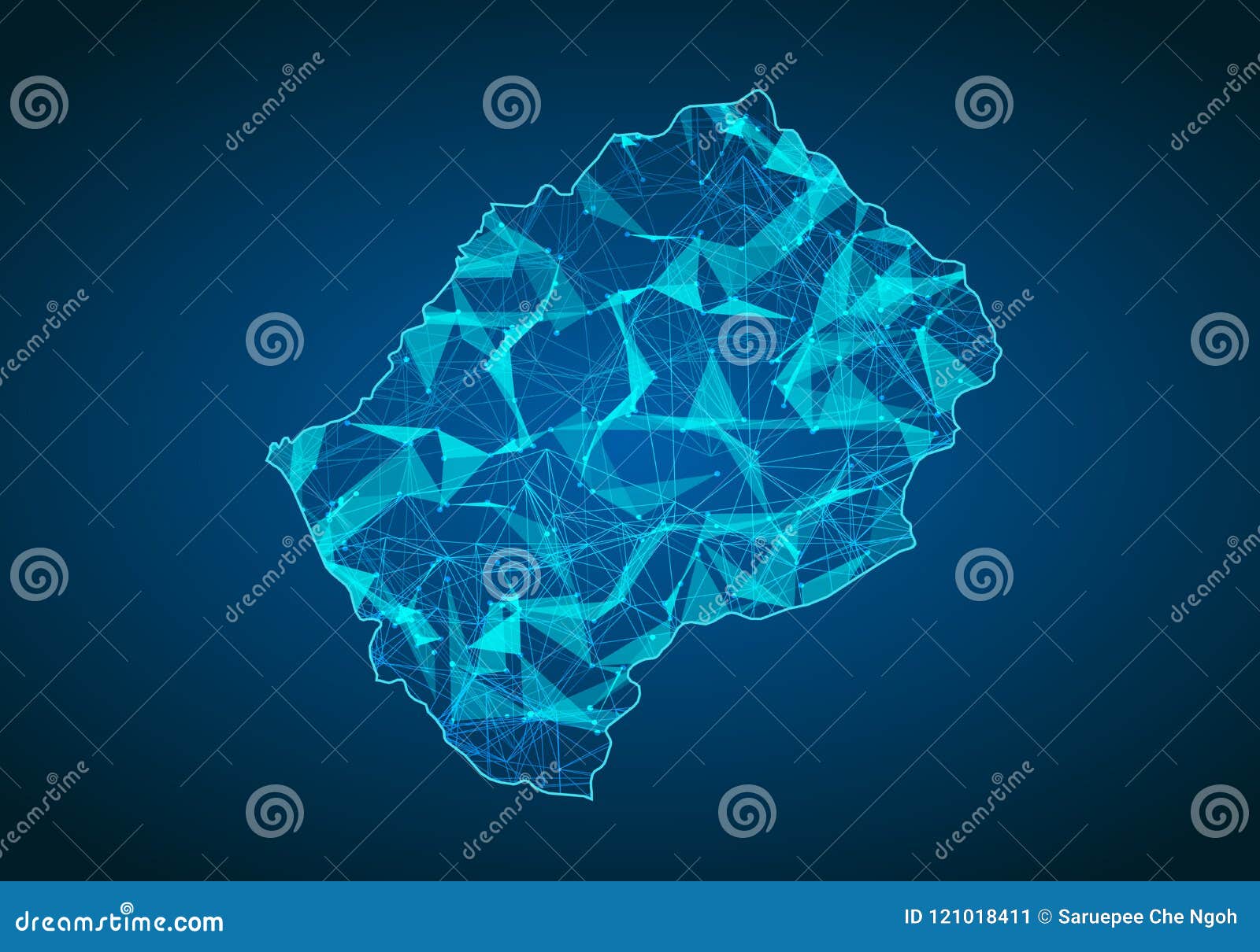 Abstract Mash Line and Point Scales on Dark Background with Map Stock ...
