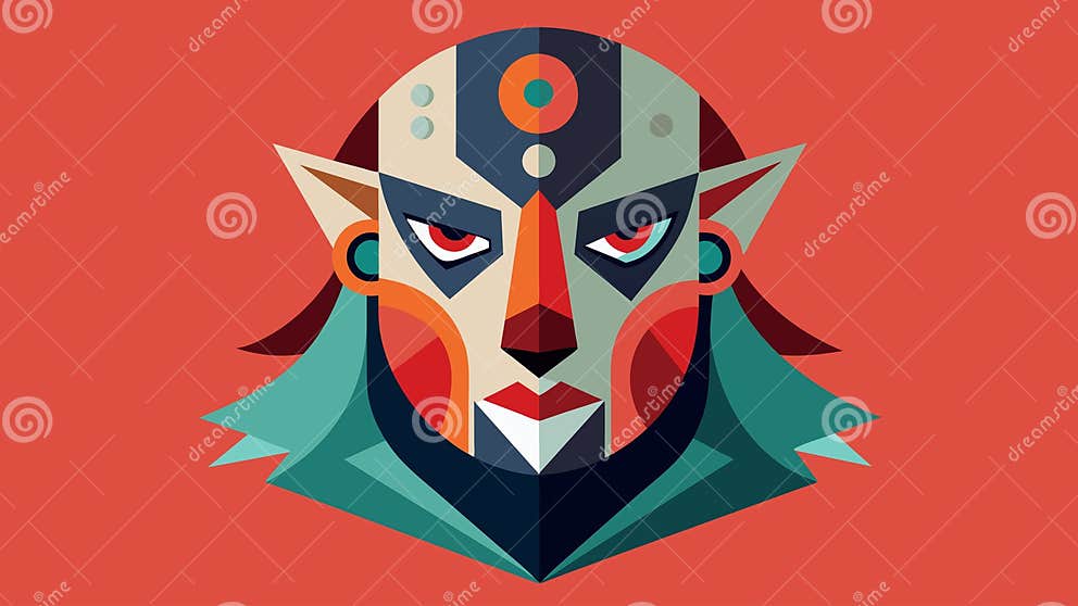 An Abstract Mask Made of Various Fabrics and Textures Representing the ...