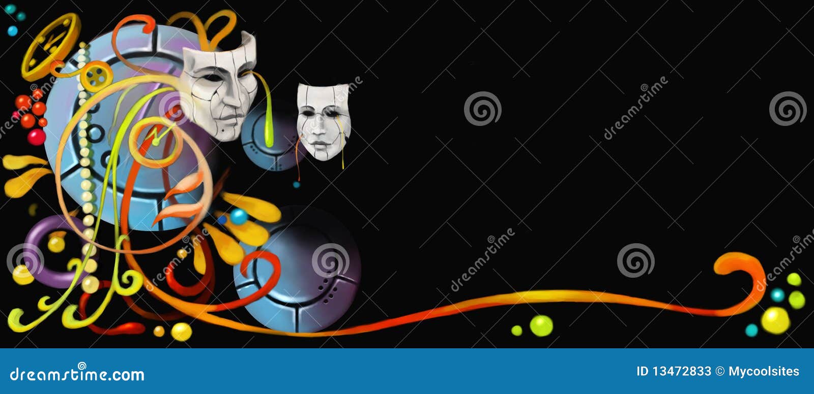 Abstract Masks stock illustration. Illustration of clock - 13472833