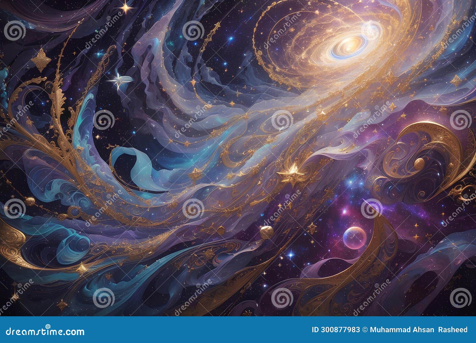 An Abstract Masterpiece of Cosmic Overture Stock Illustration ...