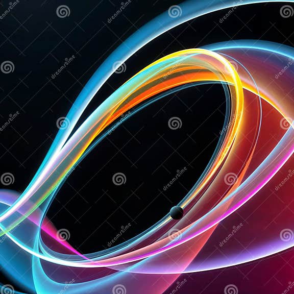 Abstract Math Neon Background. Geometric Element, Line Design, Square ...