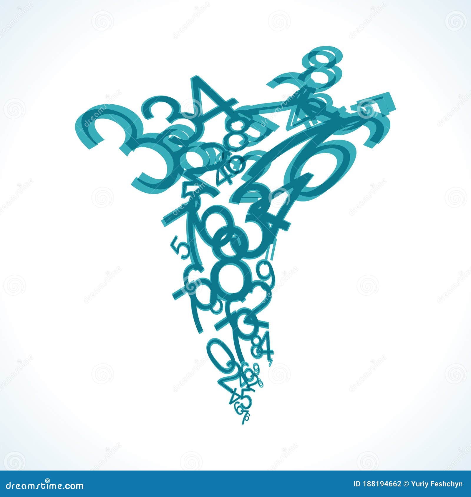 Abstract Math Numbers on White Background. Jpeg Illustration Stock ...