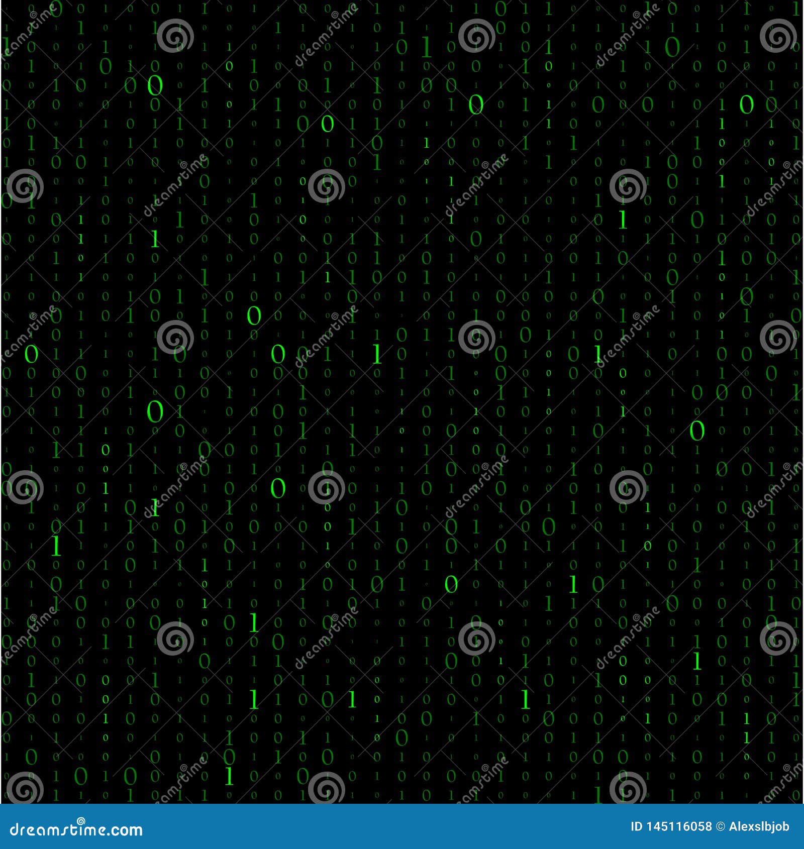 Abstract Matrix Background Binary Computer Code Coding Hacker Concept Vector Background
