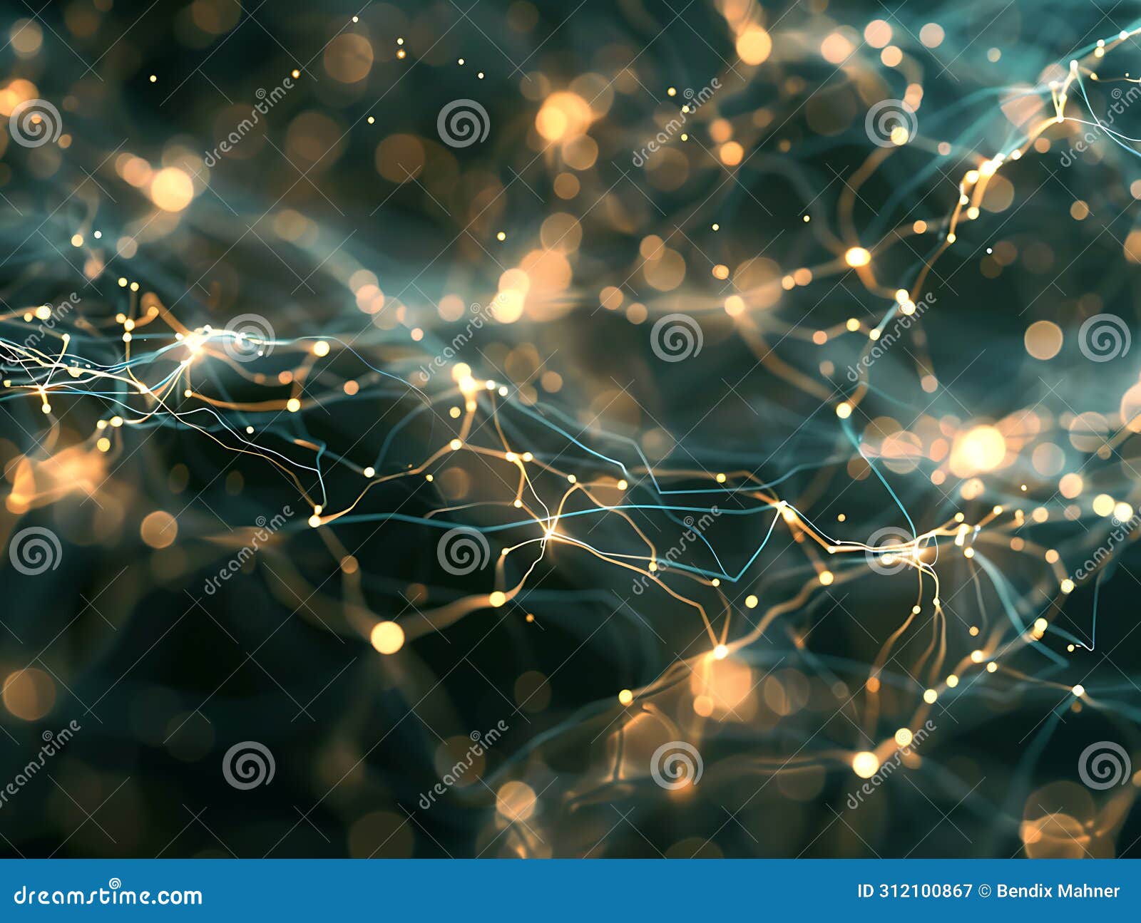 Interconnected Nodes Abstract Matrix Background Concept Artistic Visual ...