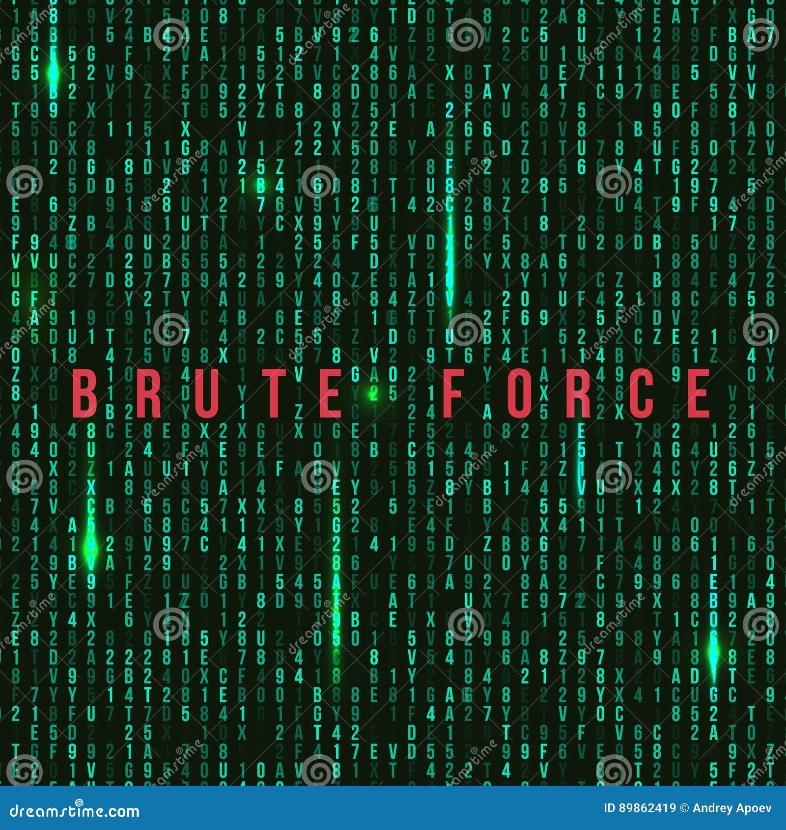 Green Hexadecimal Computer Code Abstract Matrix Background Hacker Attack Generated Computer