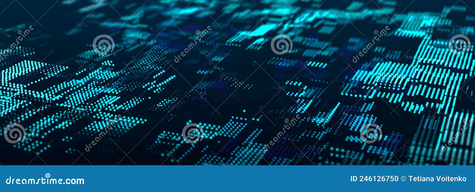 Abstract Matrix. Computer Code. Dark Background of Many Dots. Big Data ...