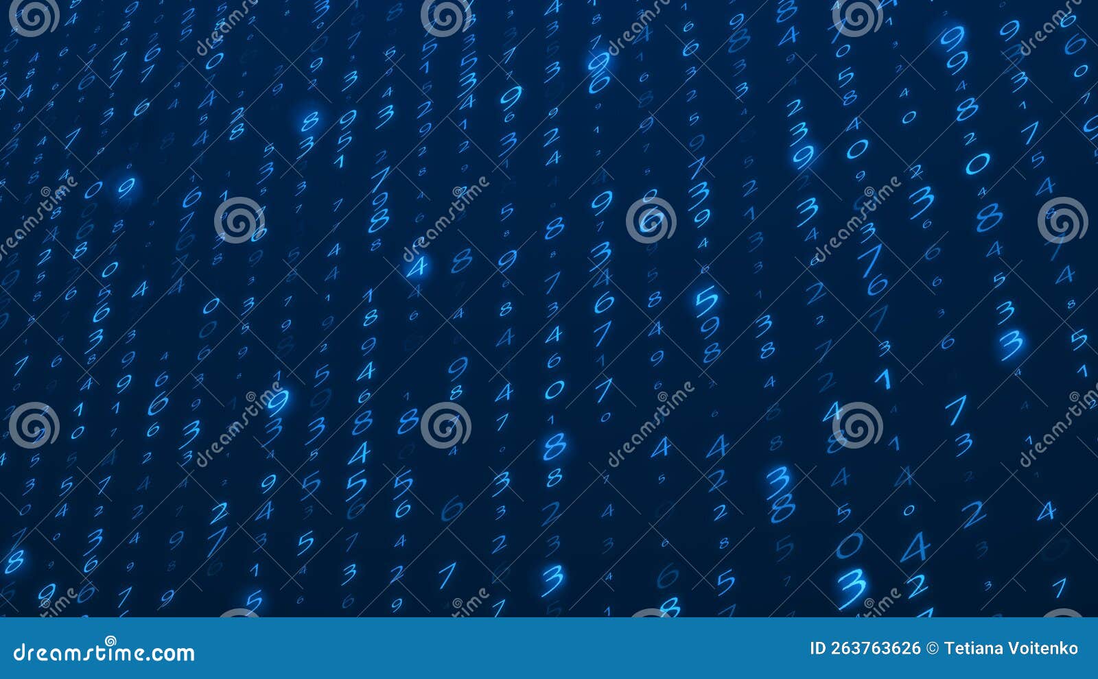 Abstract Matrix. Computer Code. Dark Background of Many Numbers. Big ...