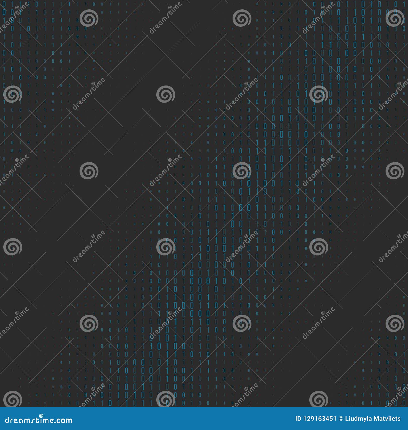 Abstract Matrix Digital Dark Background. Stock Vector - Illustration of ...