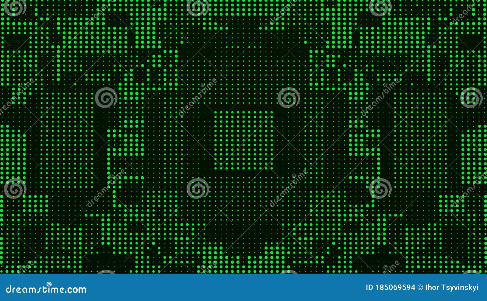 Abstract Matrix. Gradient Halftone. Many Dots of Different Sizes on ...