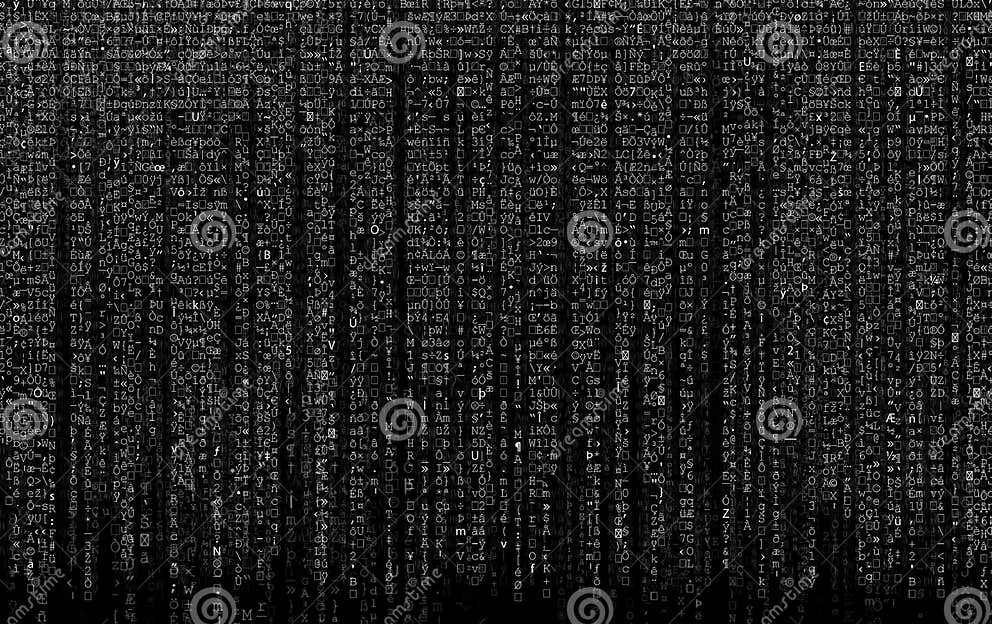 Abstract Matrix Numbers with Ai Theme Stock Illustration - Illustration ...