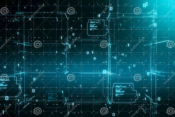 Abstract Matrix Technology Background with Scientific Technology Data ...
