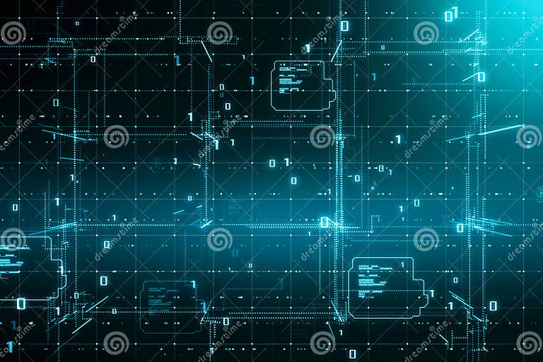 Abstract Matrix Technology Background with Scientific Technology Data ...