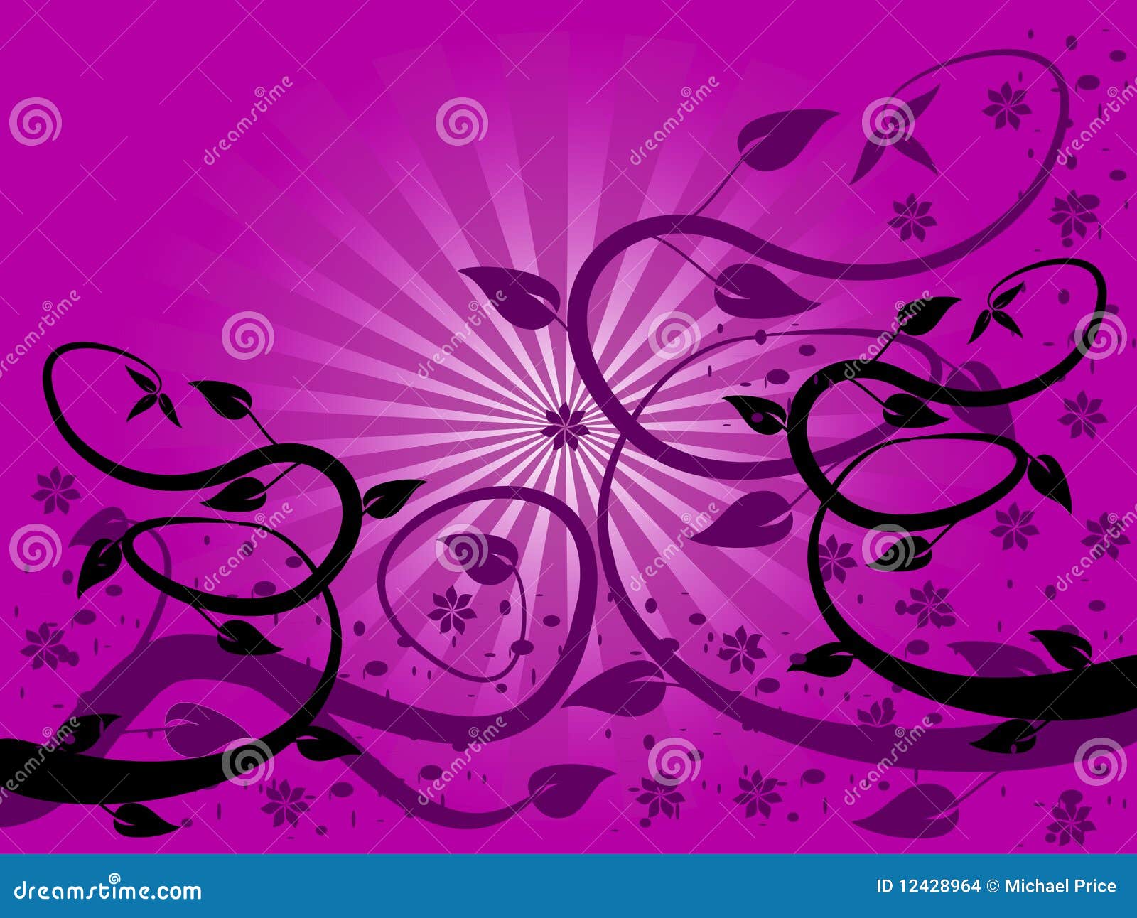 An Abstract Mauve Floral Design Stock Vector - Illustration of style ...