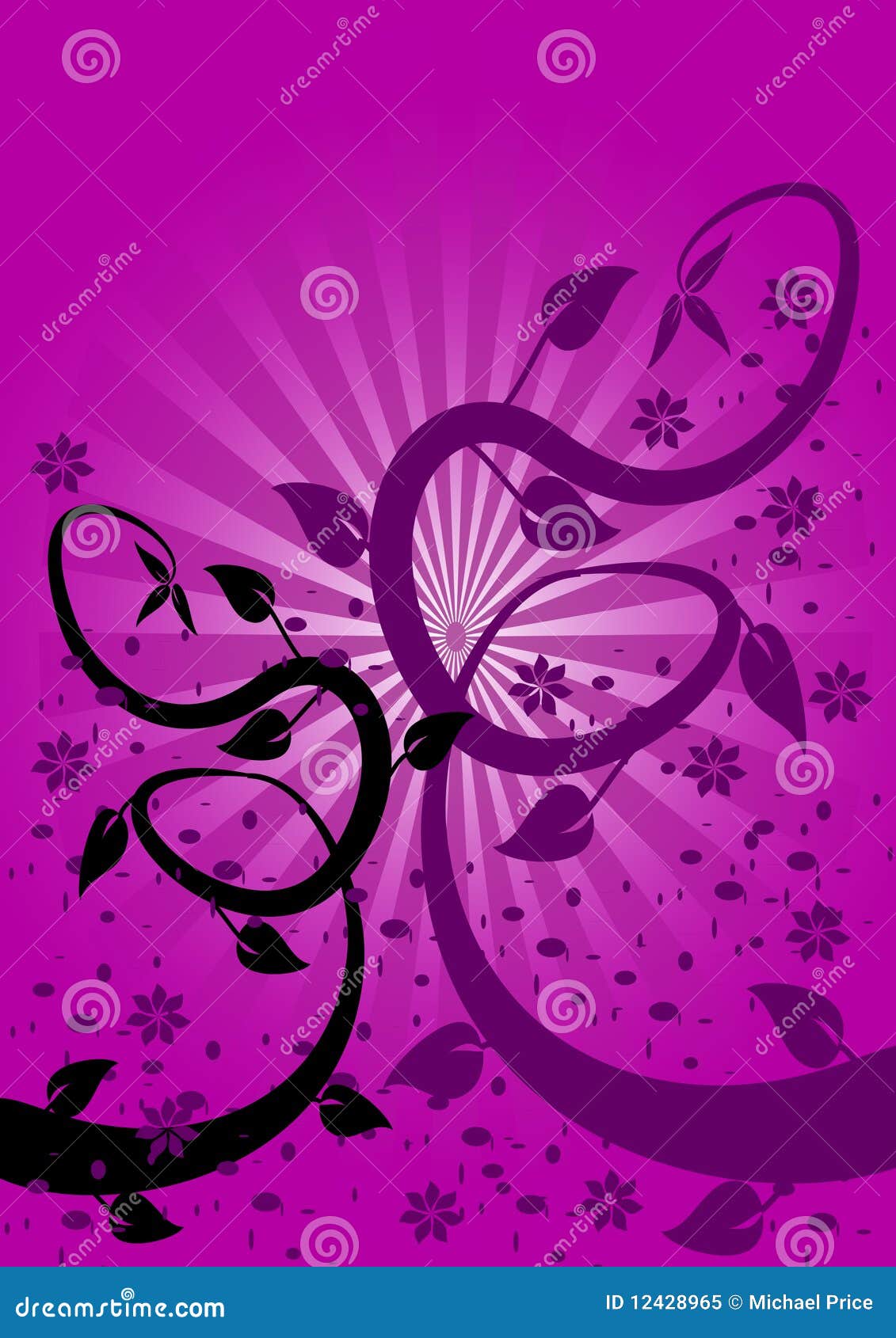 An Abstract Mauve Floral Design Stock Vector - Illustration of leaf ...