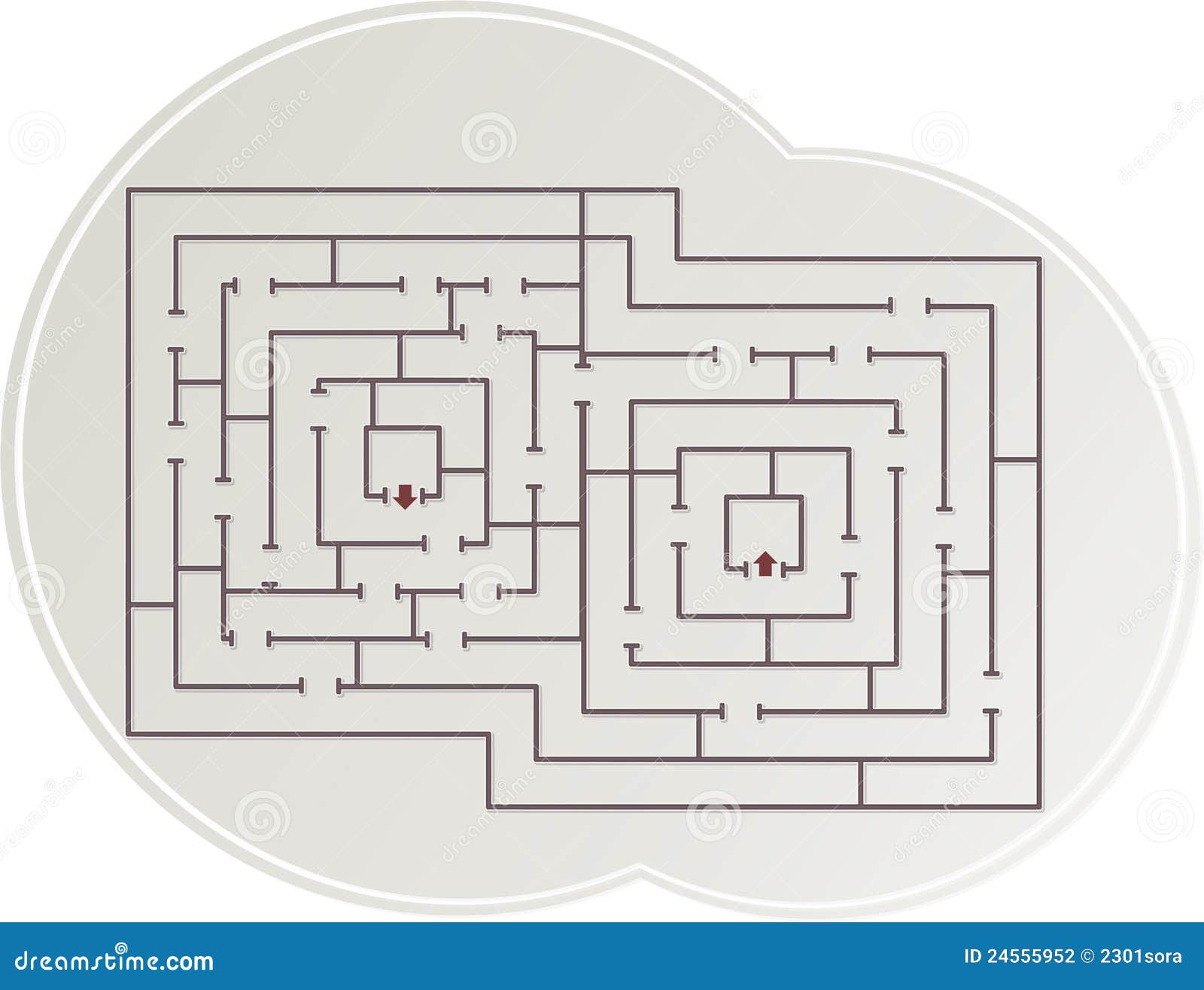 Abstract maze stock vector. Illustration of direction - 24555952
