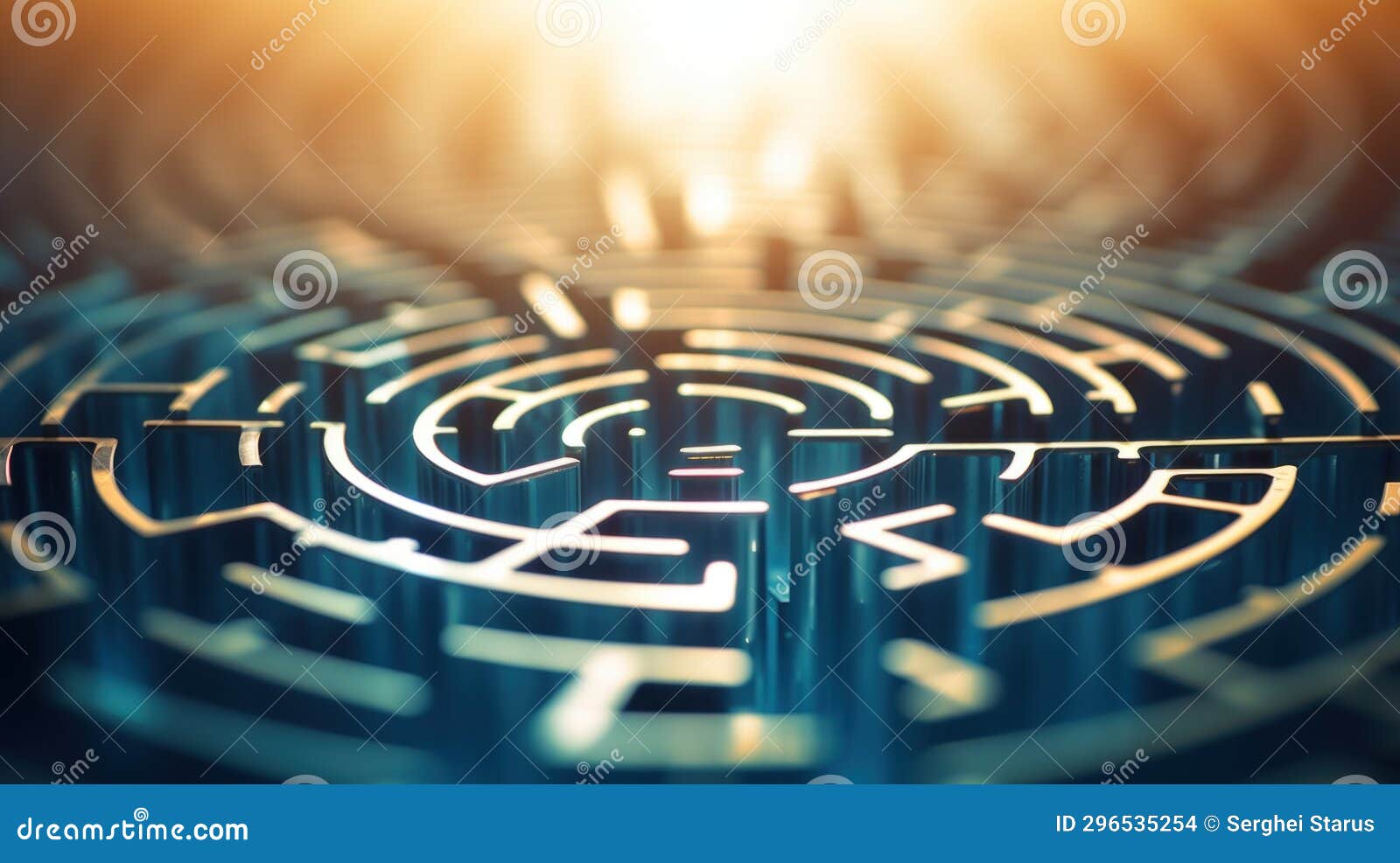 An Abstract Maze with a Bright Light Shining through it, AI Stock ...