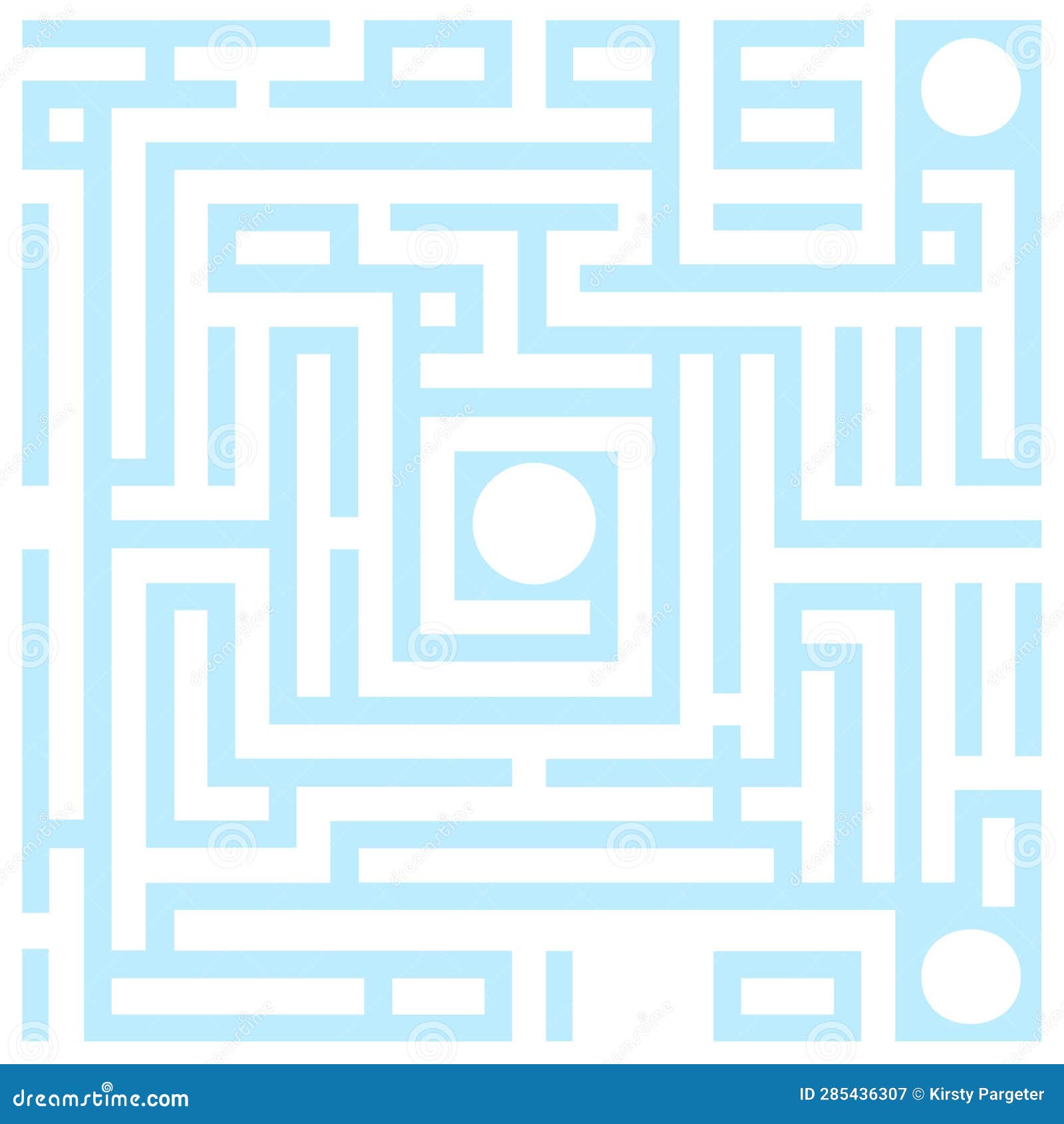 Abstract Maze Design in Pastel Blue on White Stock Vector ...