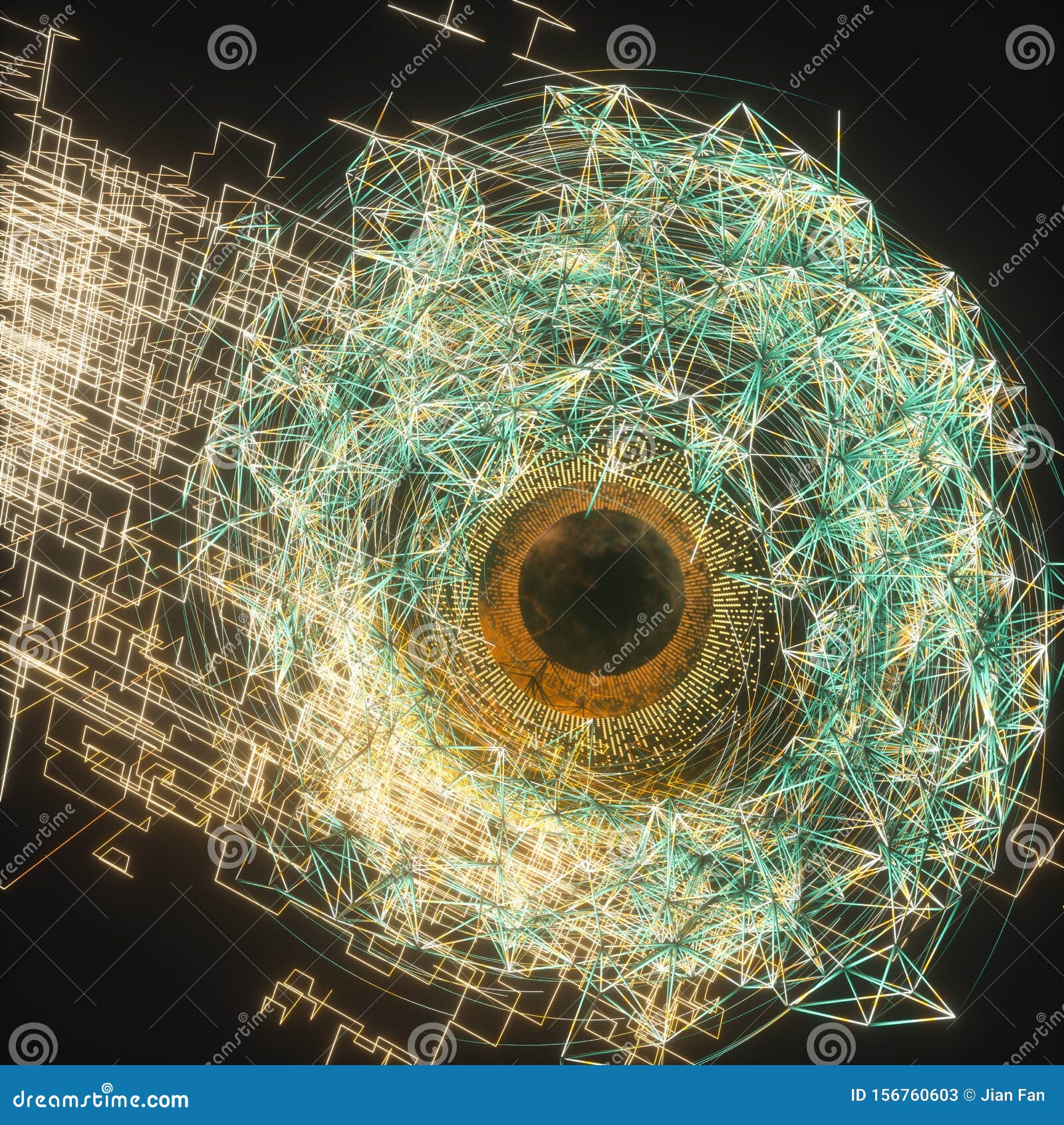 Cyber Eye Or Retina Scanning System Illustration | CartoonDealer.com ...