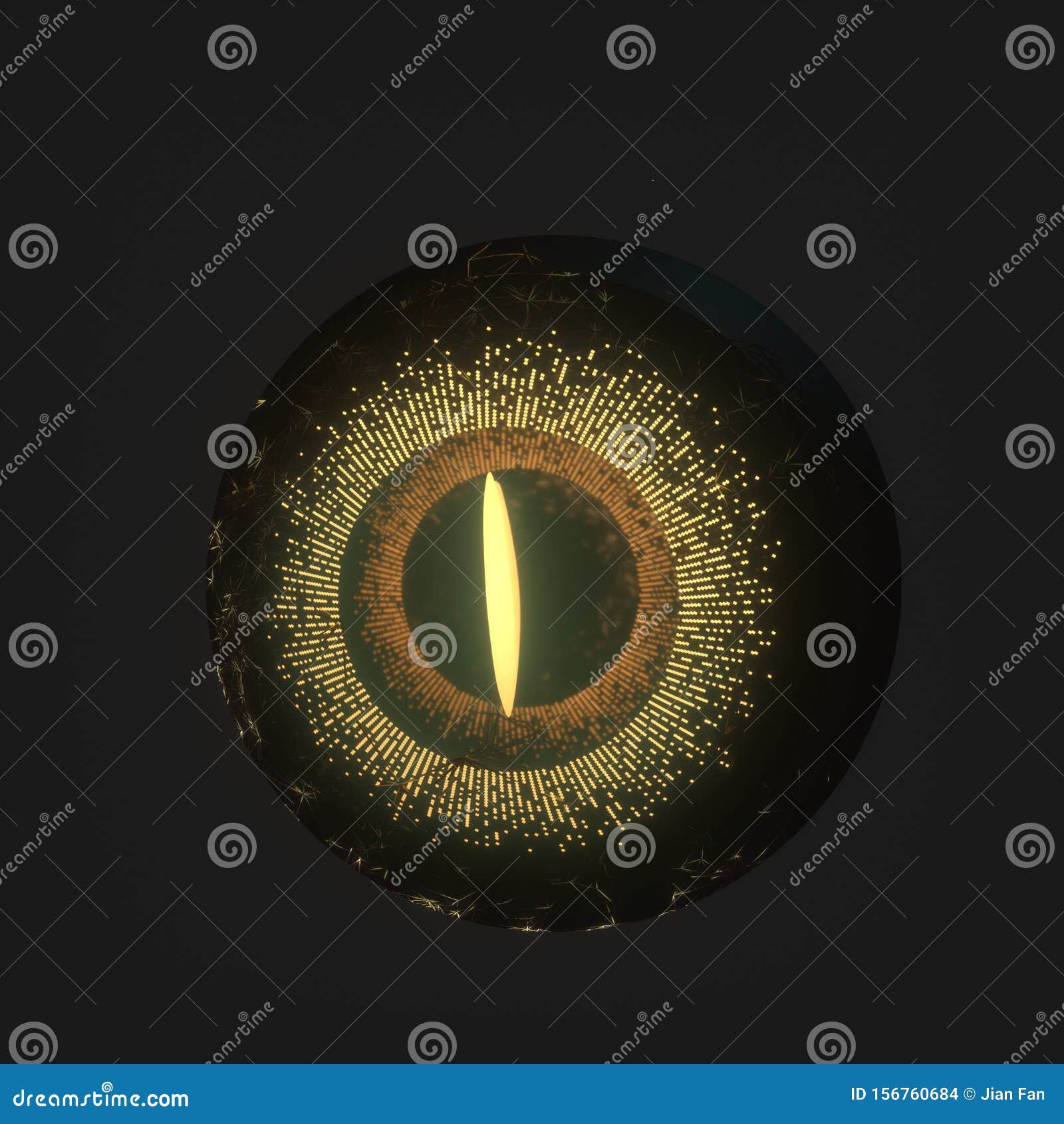 Abstract Mechanical Eyeball with High-tech Line, 3d Rendering Stock ...
