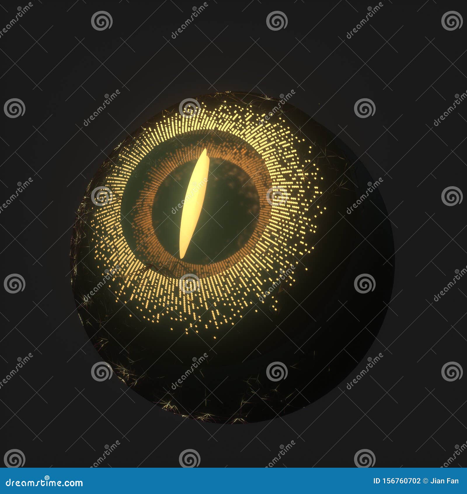 Abstract Mechanical Eyeball with High-tech Line, 3d Rendering Stock ...
