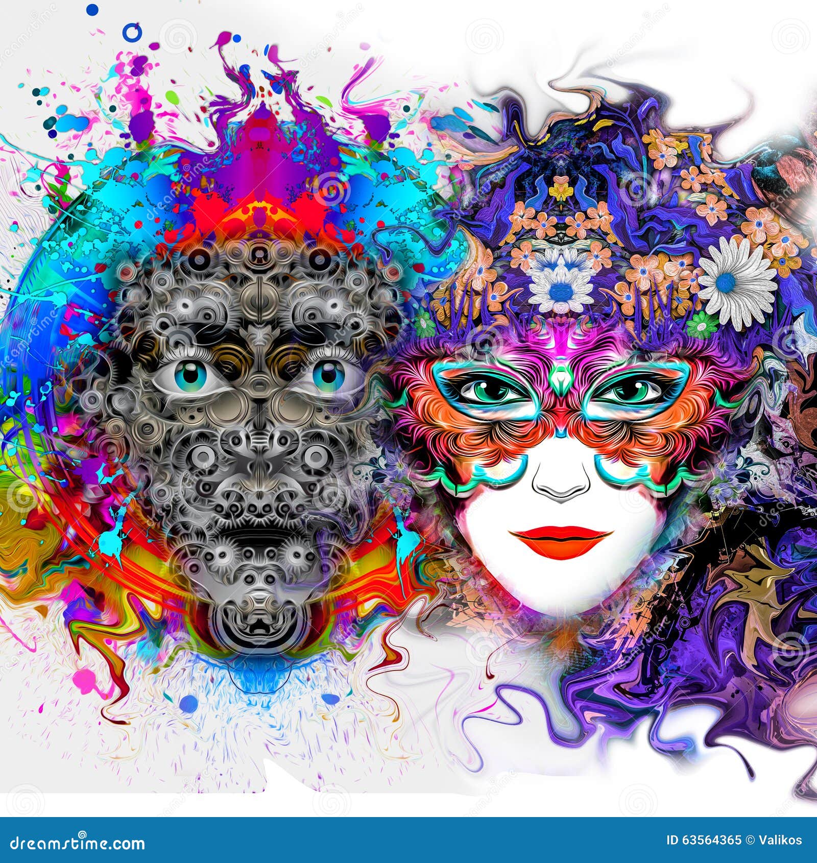 Abstract Mechanical human stock illustration. Illustration of gear ...