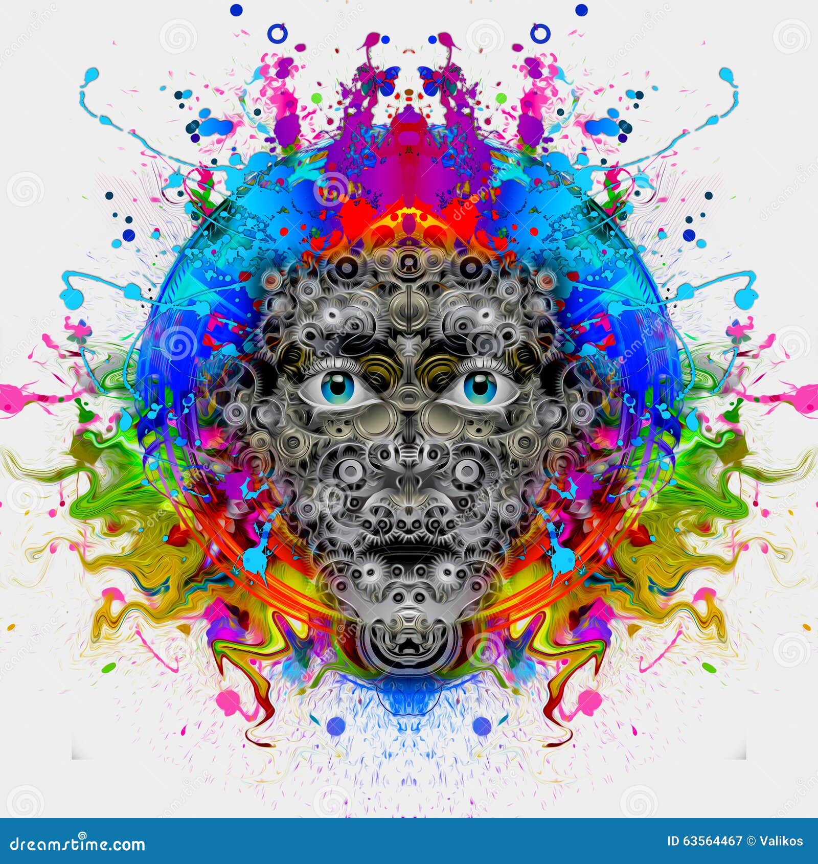 Abstract Mechanical human stock illustration. Illustration of mask ...