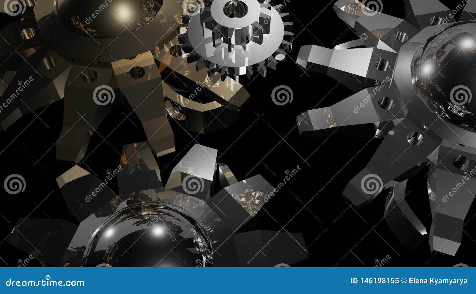 Abstract Mechanism 3d Clock Background Stock Illustration ...