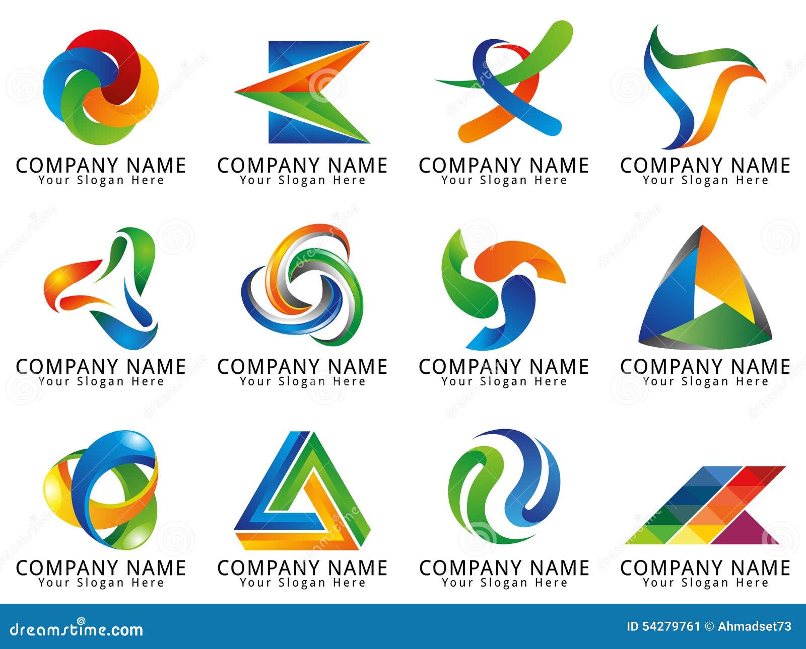 Abstract Media 3D Concept Logo Stock Vector - Illustration of bioskop ...