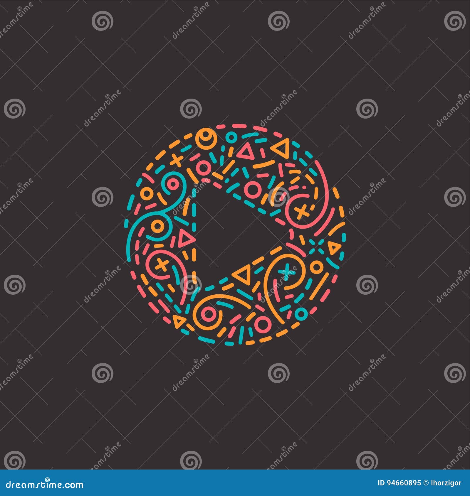 Abstract Media Logo in Line Style Stock Vector - Illustration of ...