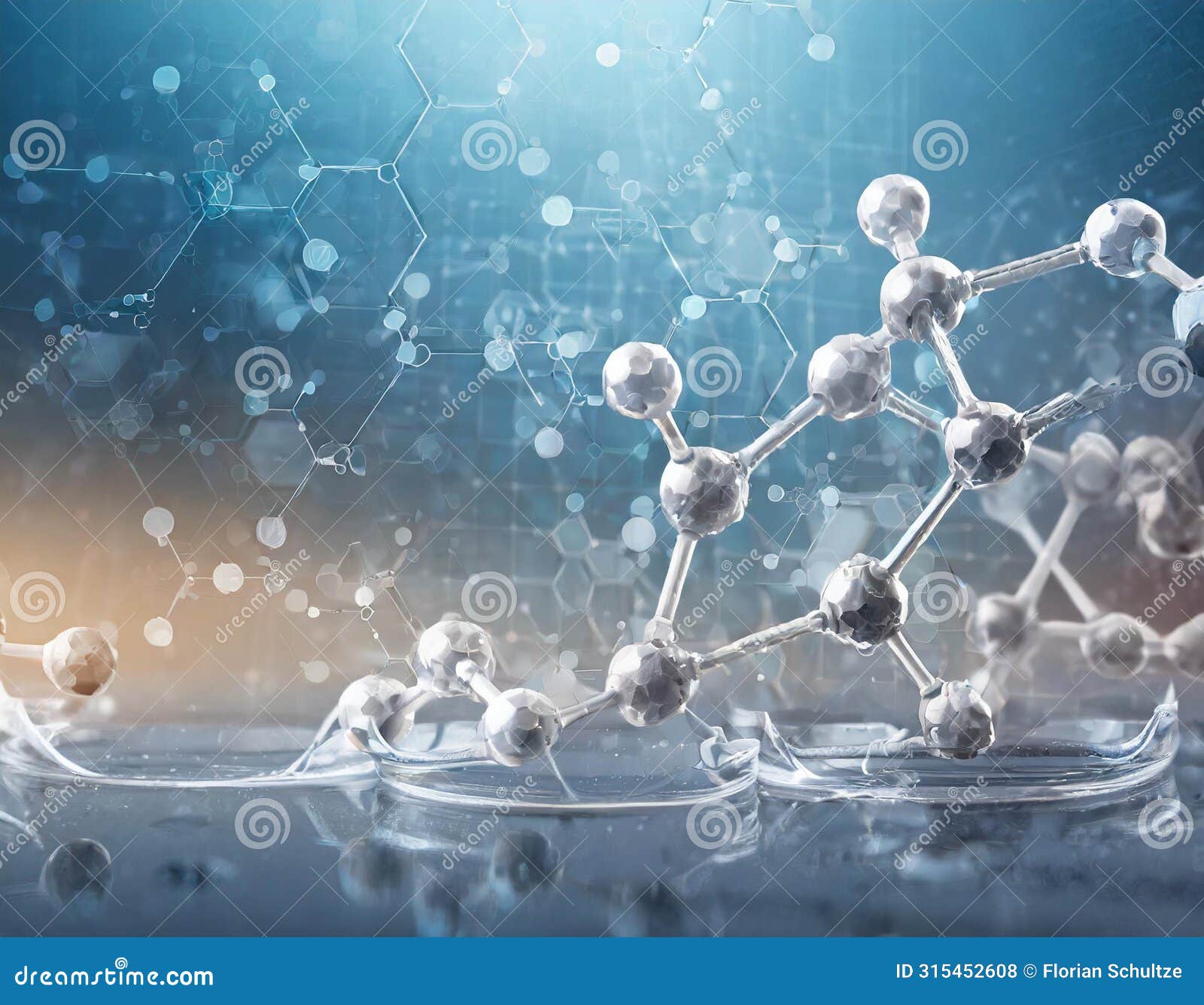 Abstract Medical Background with Molecular Structures and Scientific ...