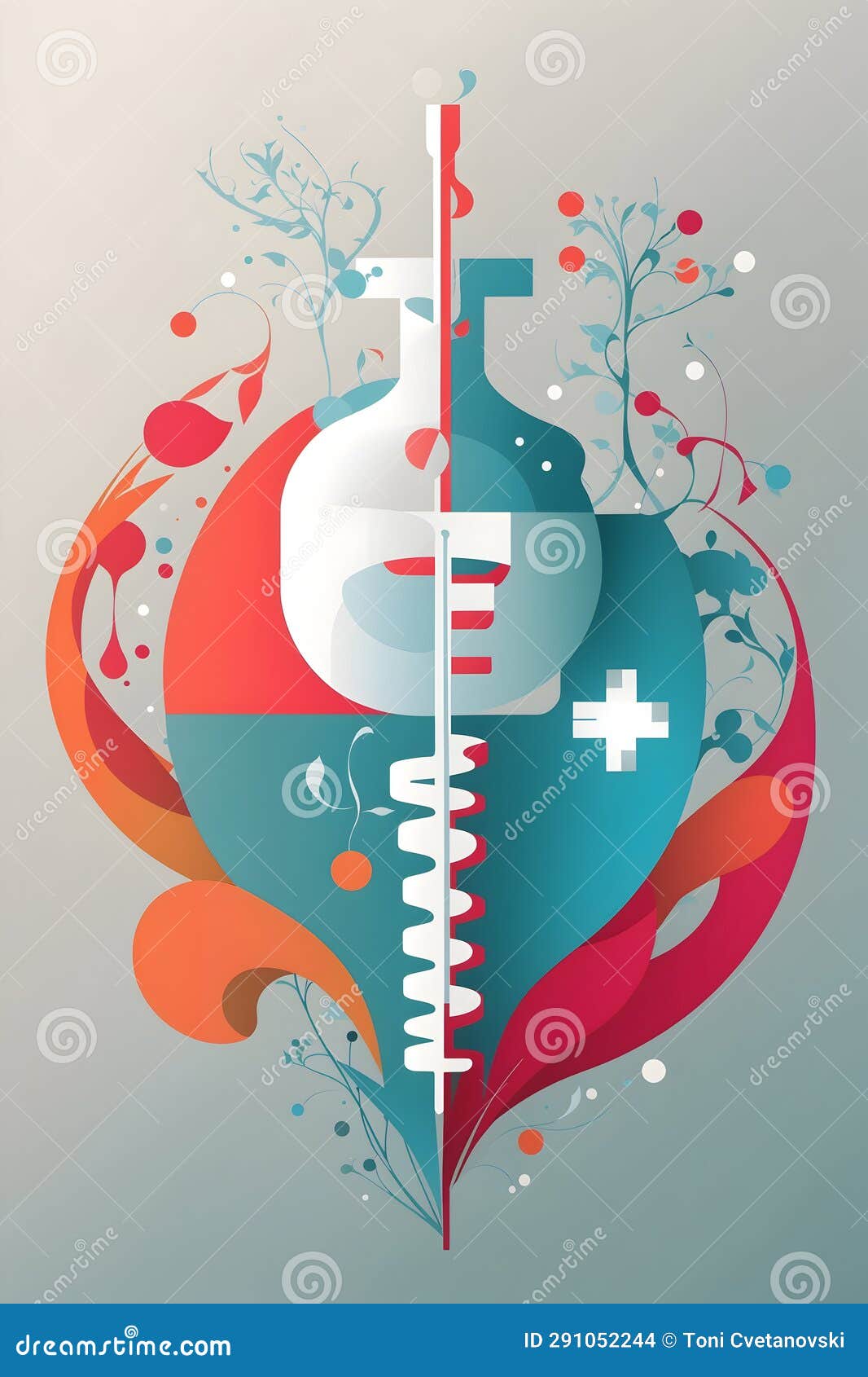 Abstract Medical Background with a Syringe and a Heart Stock ...