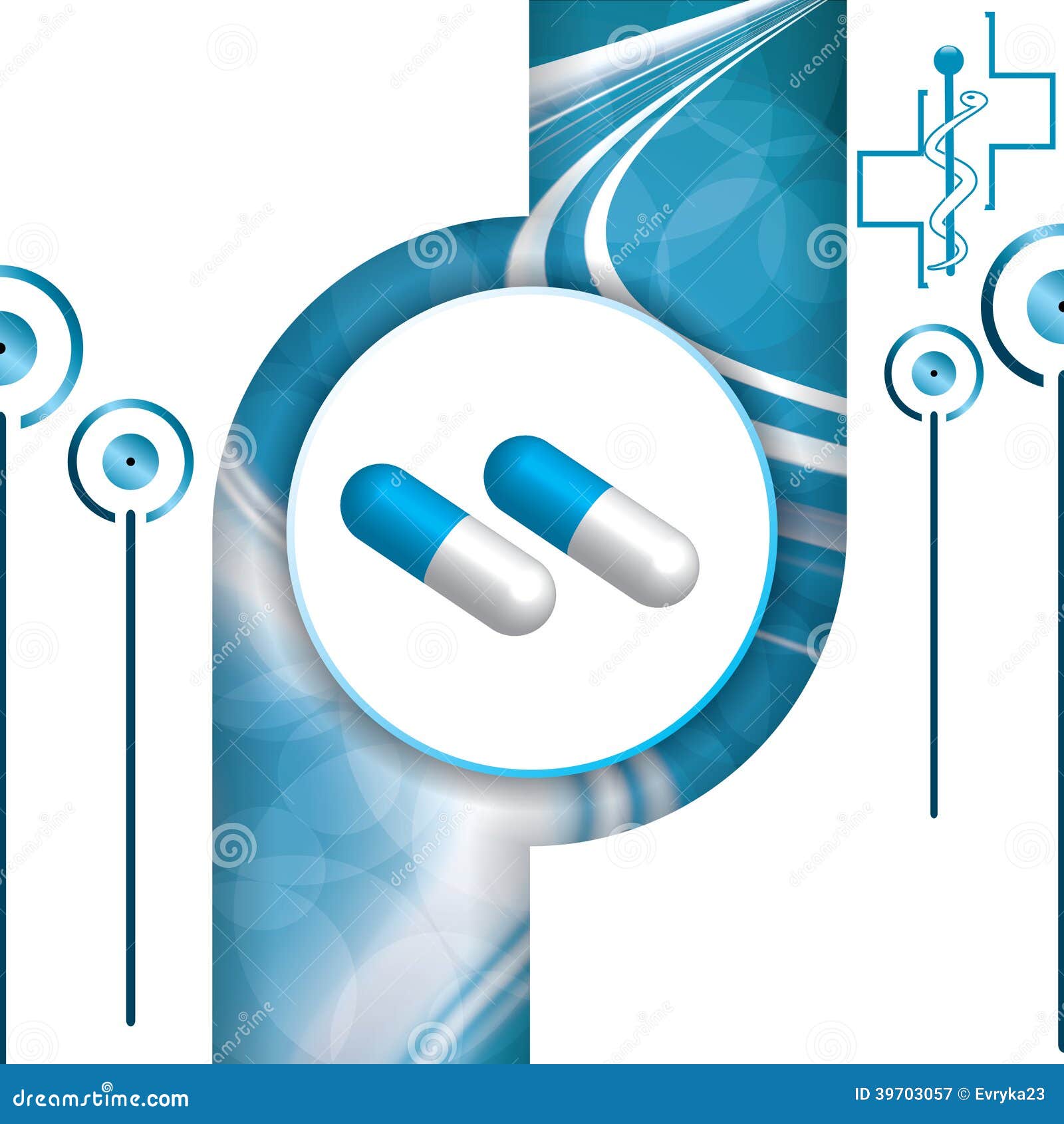 Abstract Medical Blue Pill Background Stock Illustration - Illustration ...