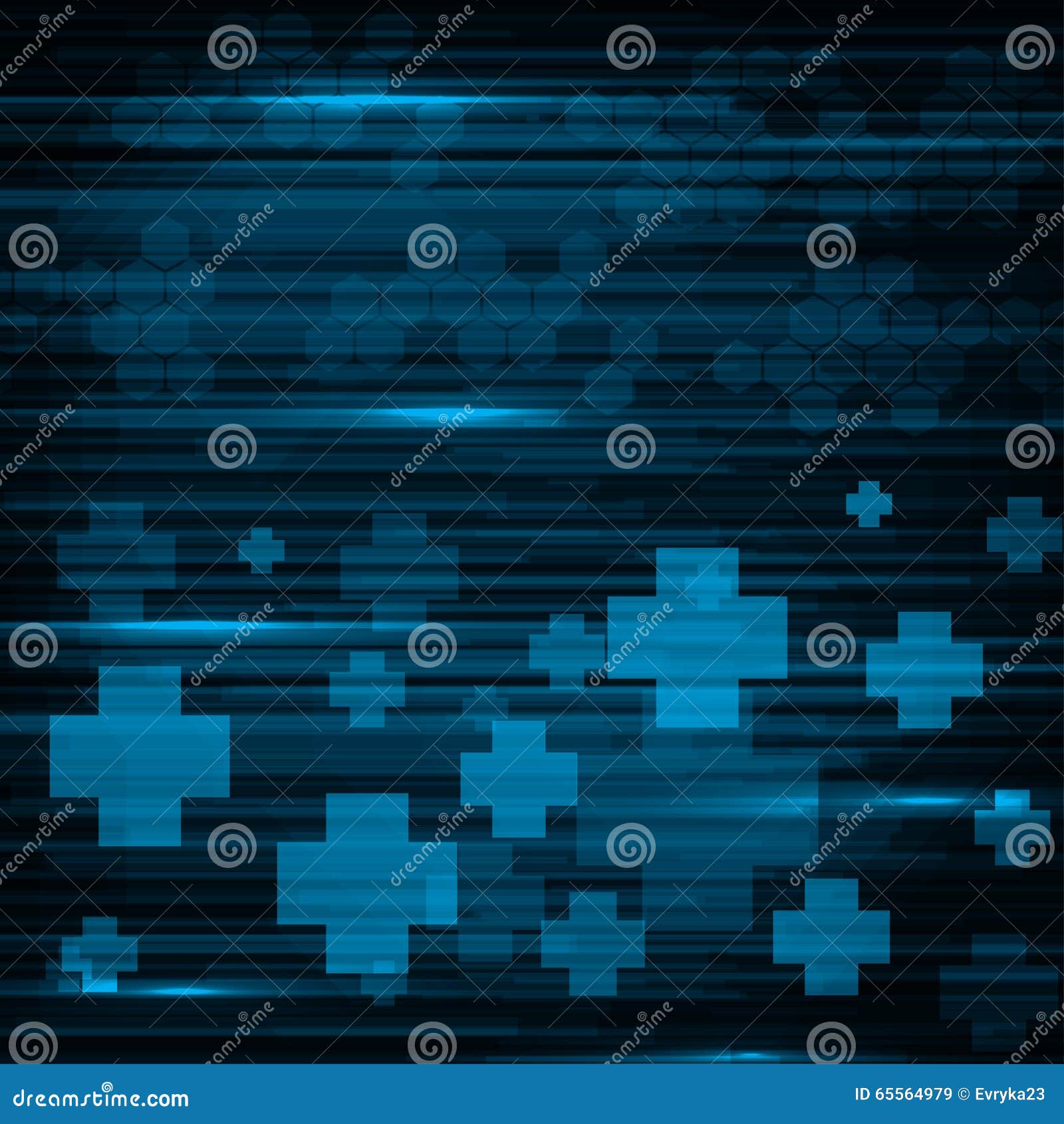 Abstract Medical Blue Stripes and Crosses Background Stock Vector ...