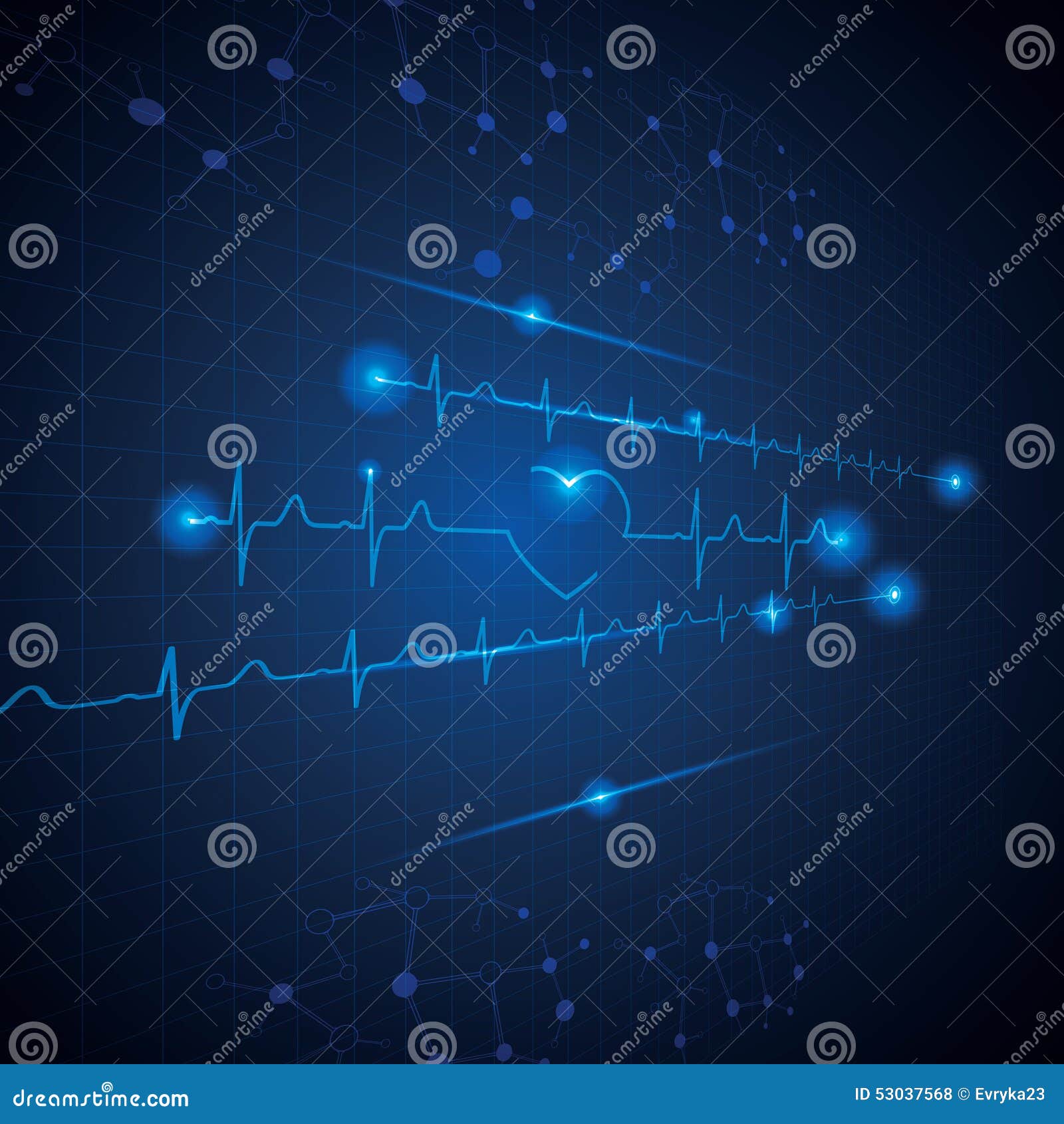 Abstract Medical Cardiology Ecg Background Stock Vector - Illustration ...