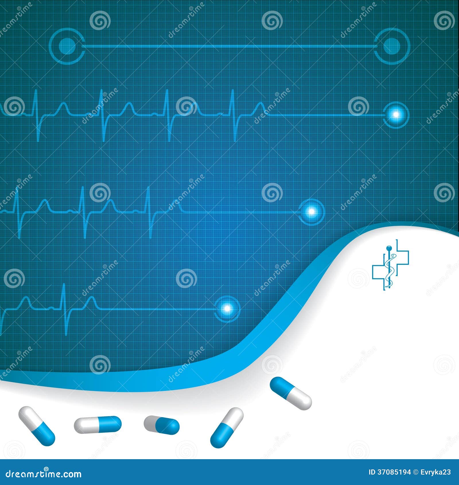 Abstract Medical Cardiology Ekg Stock Vector - Illustration of analysis ...