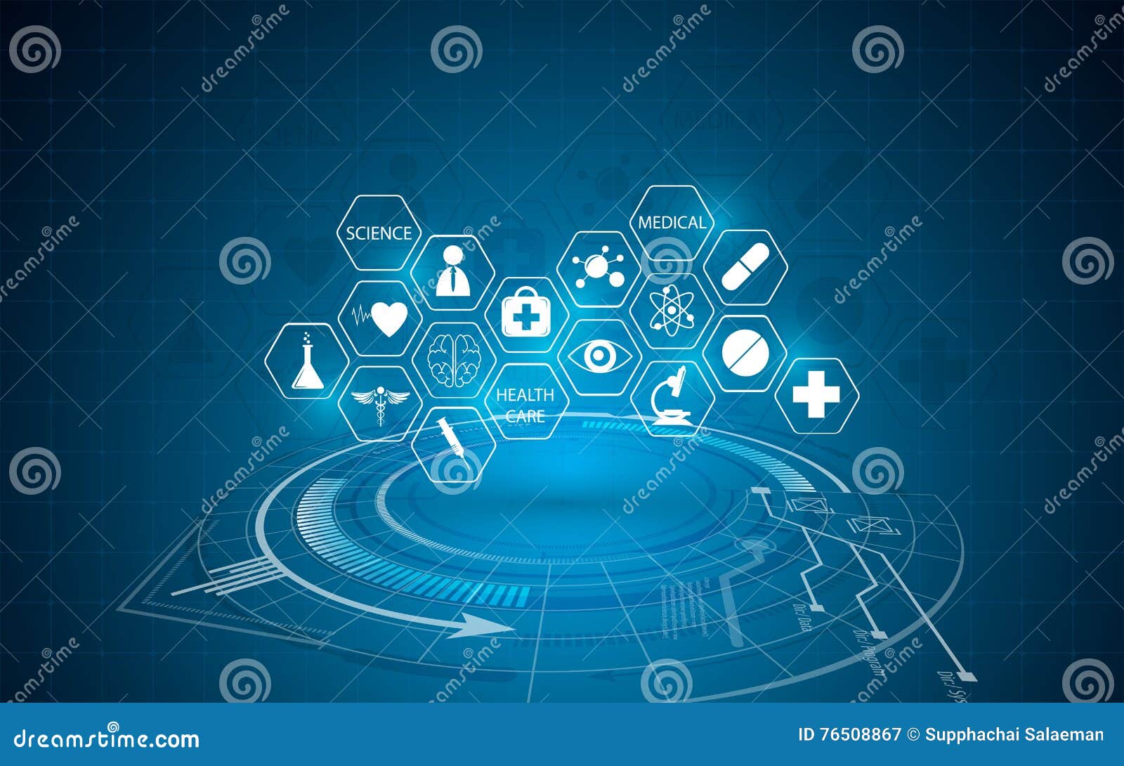 Abstract Medical Innovation Concept Background Stock Vector ...