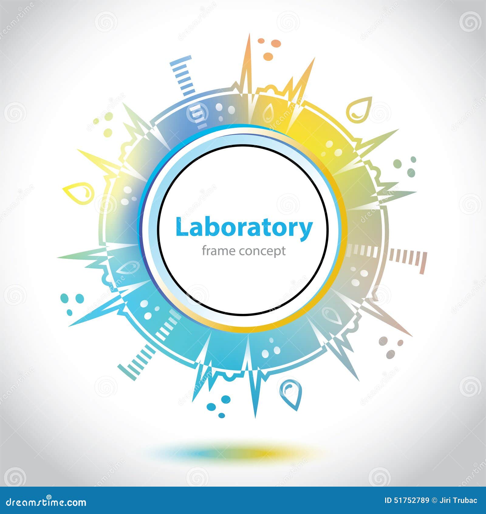 Abstract Medical Laboratory Emblem - Circle Element Stock Vector ...