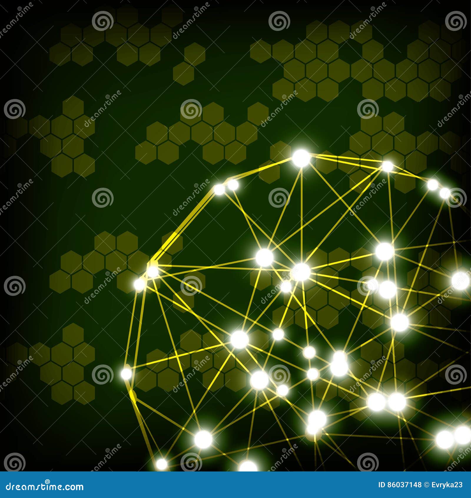 Abstract Medical Molecule Green Bright Background Stock Vector ...