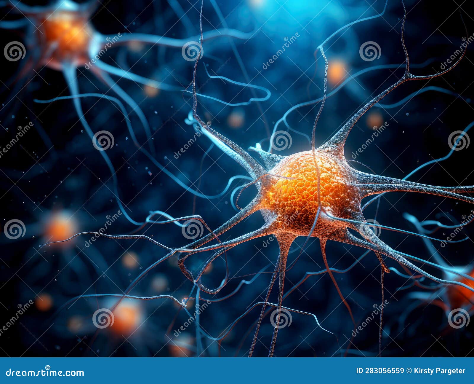 Abstract Medical Science Background with Neuron Cells Stock ...