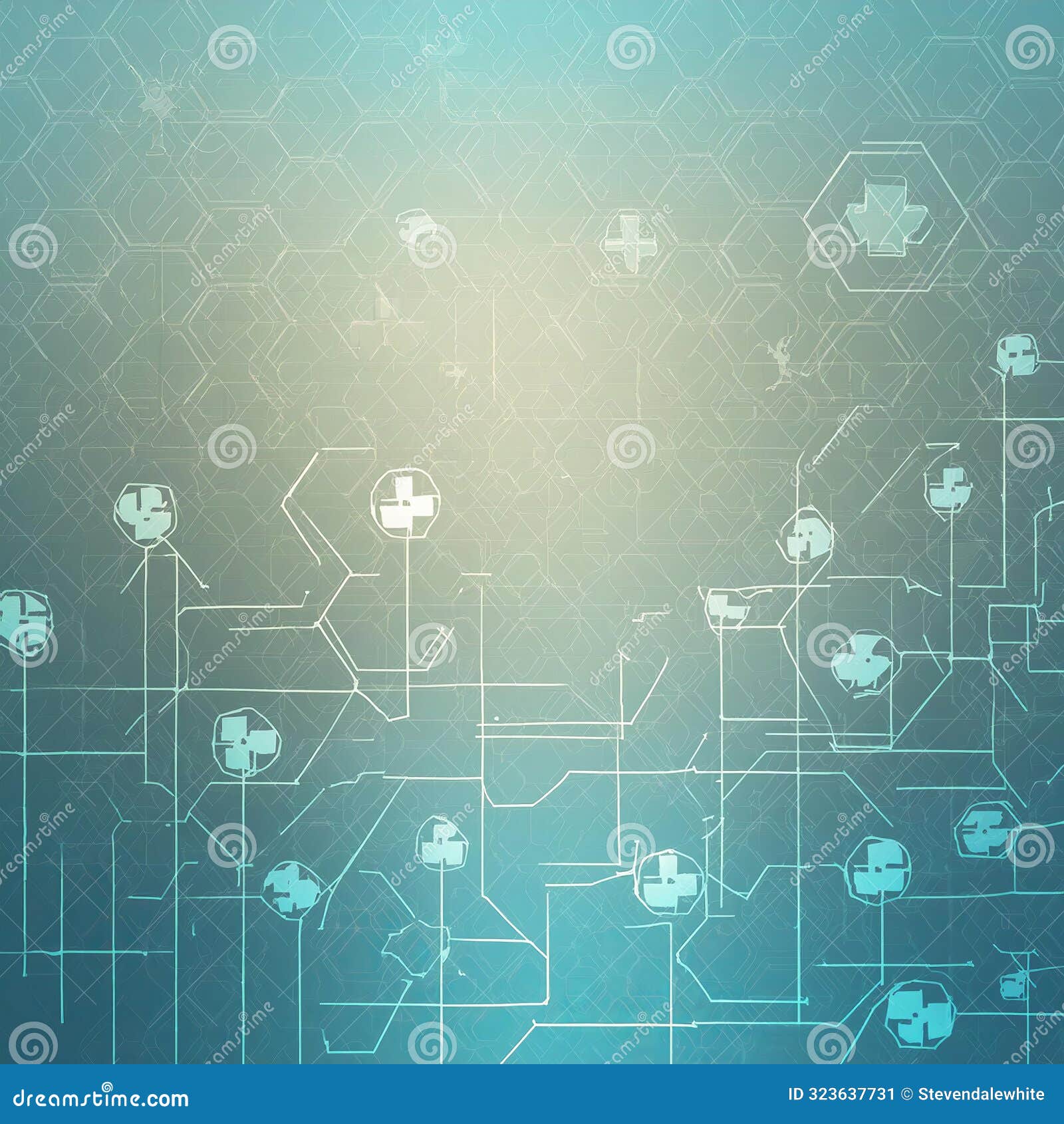 Abstract Medical Technology Background with Hexagon Pattern and Circuit ...