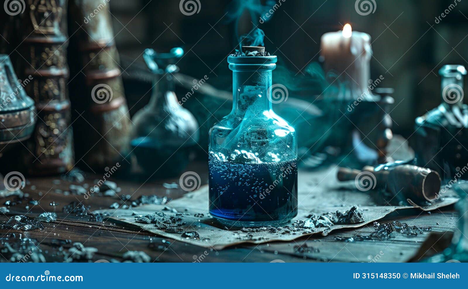 Abstract Medieval Magic Potion. Mages Laboratory Stock Illustration ...