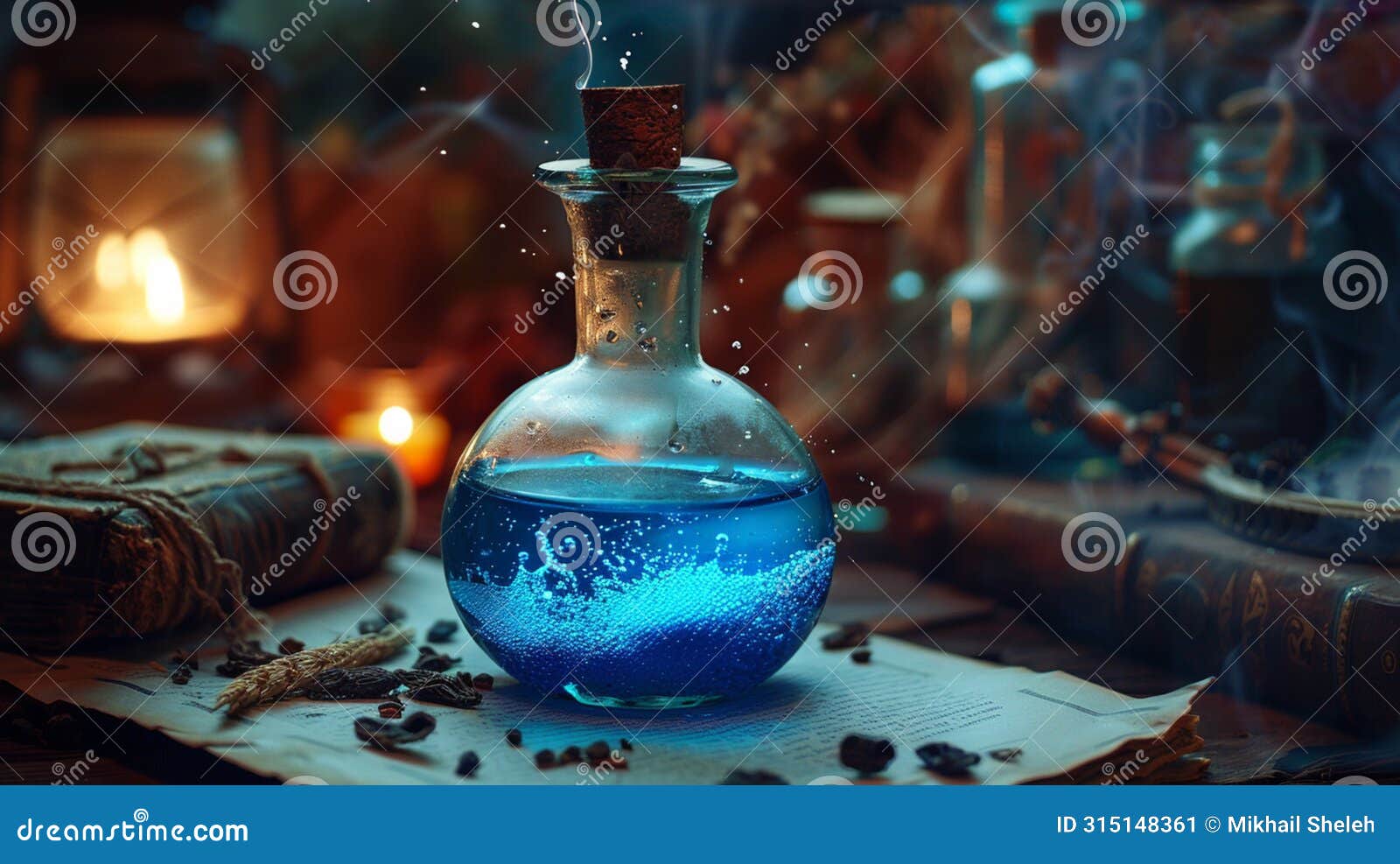 Abstract Medieval Magic Potion. Mages Laboratory Stock Illustration ...