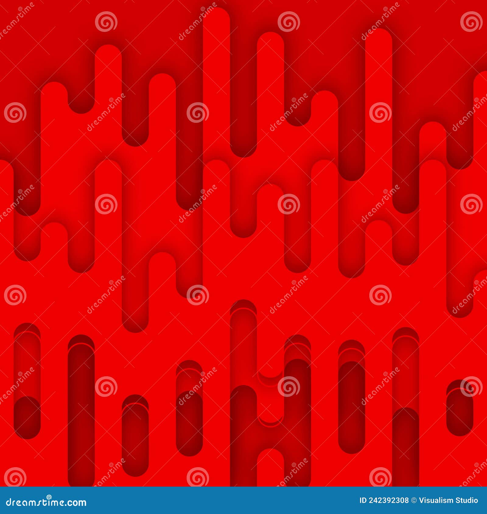 Abstract Melt Red Wavy Rounded Line Halftone Flowing Geometry ...