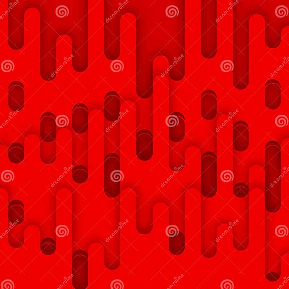 Abstract Melt Red Wavy Rounded Line Halftone Flowing Geometry ...