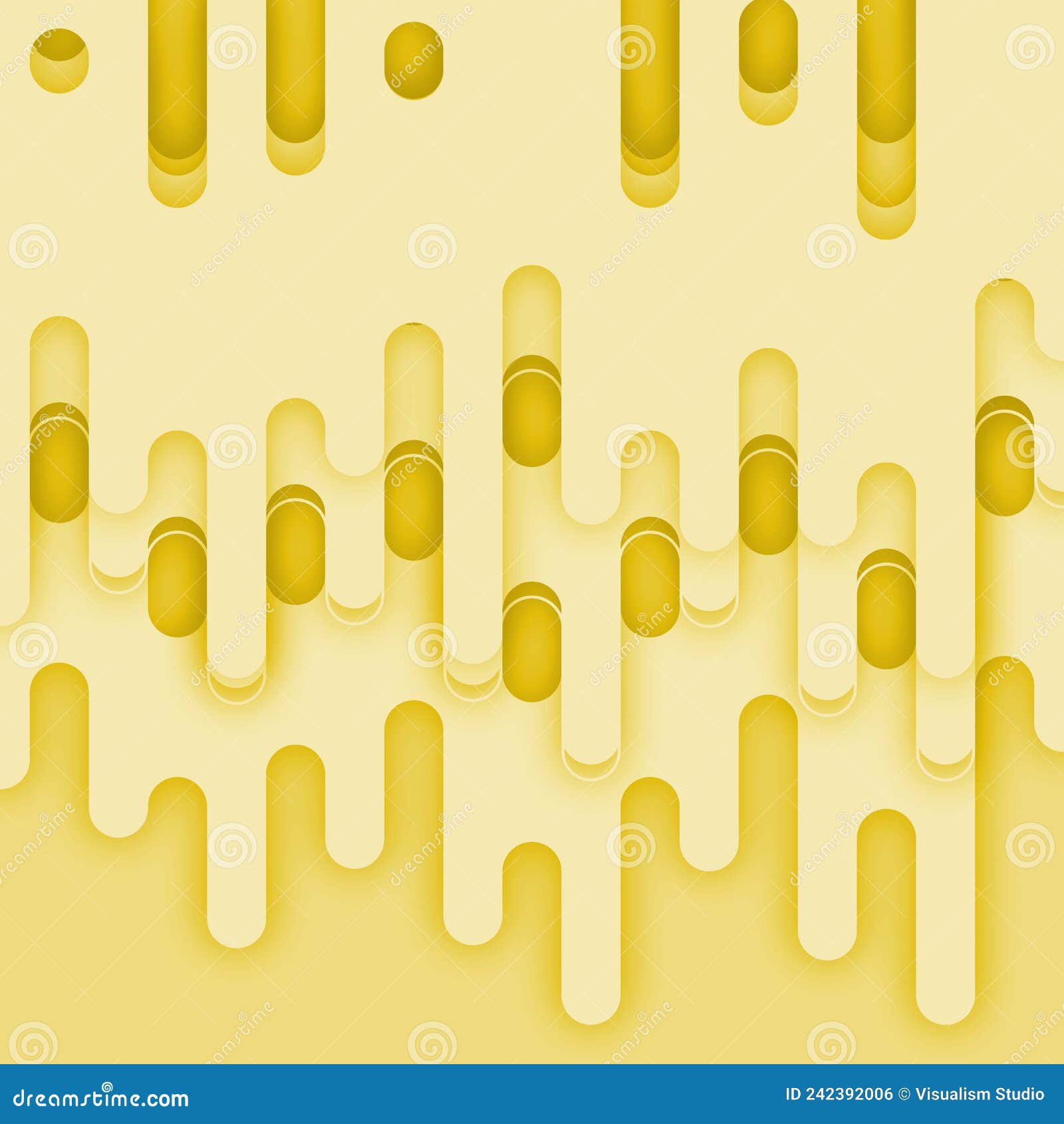 Abstract Melt Yellow Wavy Rounded Line Halftone Flowing Geometry ...